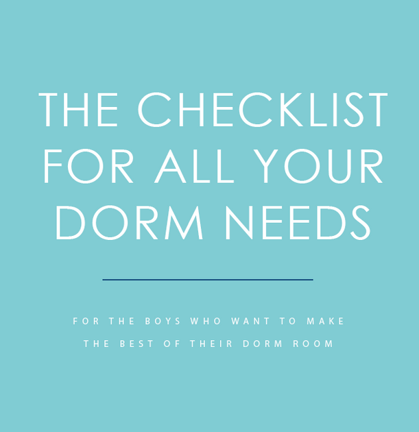 Boys Dorm Room Checklist- Dorm Decor
