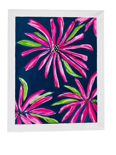 Art by Allison Brown - Pink Flower Burst -24" x 30" – Dorm Decor