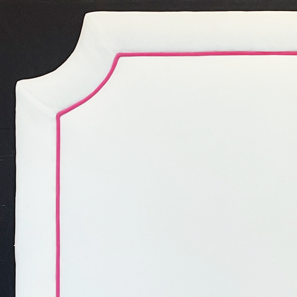 Bella White with Bella Hot Pink Trim Headboard- Dorm Headboards | Dorm ...